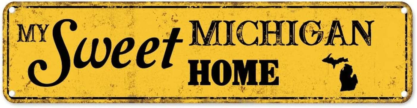 My Sweet Home Michigan Metal Sign Michigan Metal Wall Art 4"x16" Easy ...