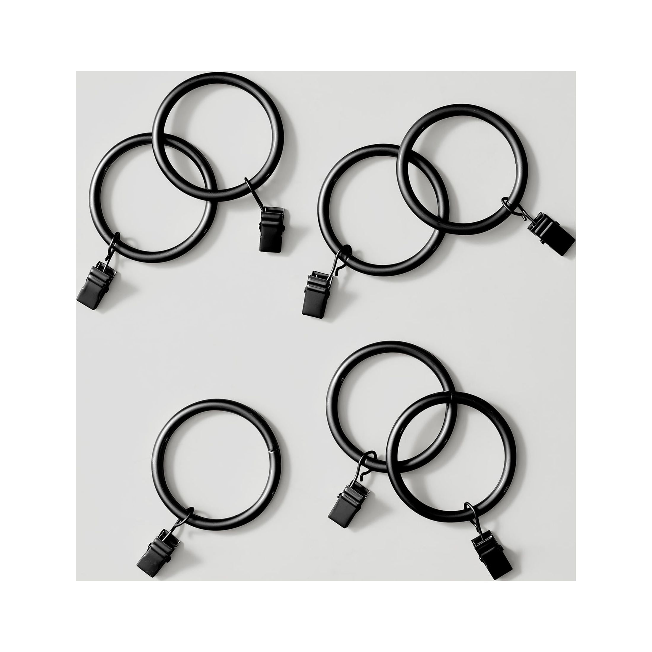 My Texas House Matte Black Metal Curtain Clip Rings 7 Pack for Drapery ...