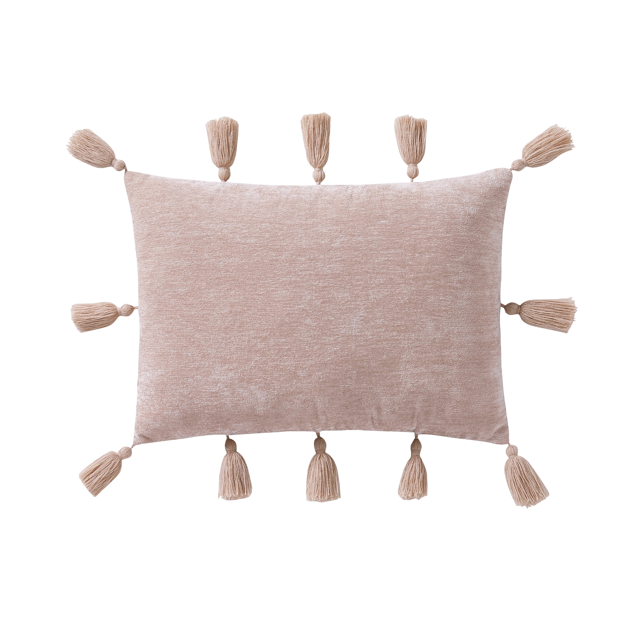 My Texas House 14" x 20" Samantha Rose Pink Chenille Tassel Decorative ...