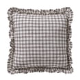 My Texas House 18" x 18" Ivory/Brown Ruffle Plaid Cotton Decorative ...