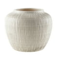 My Texas House 7" White Distressed Stripe Round Stoneware Vase - Walmart.com