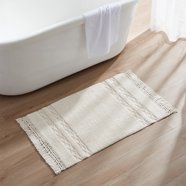 My Texas House Light Blue Border Cotton Bath Rug with Tassels, 20" x 30 ...