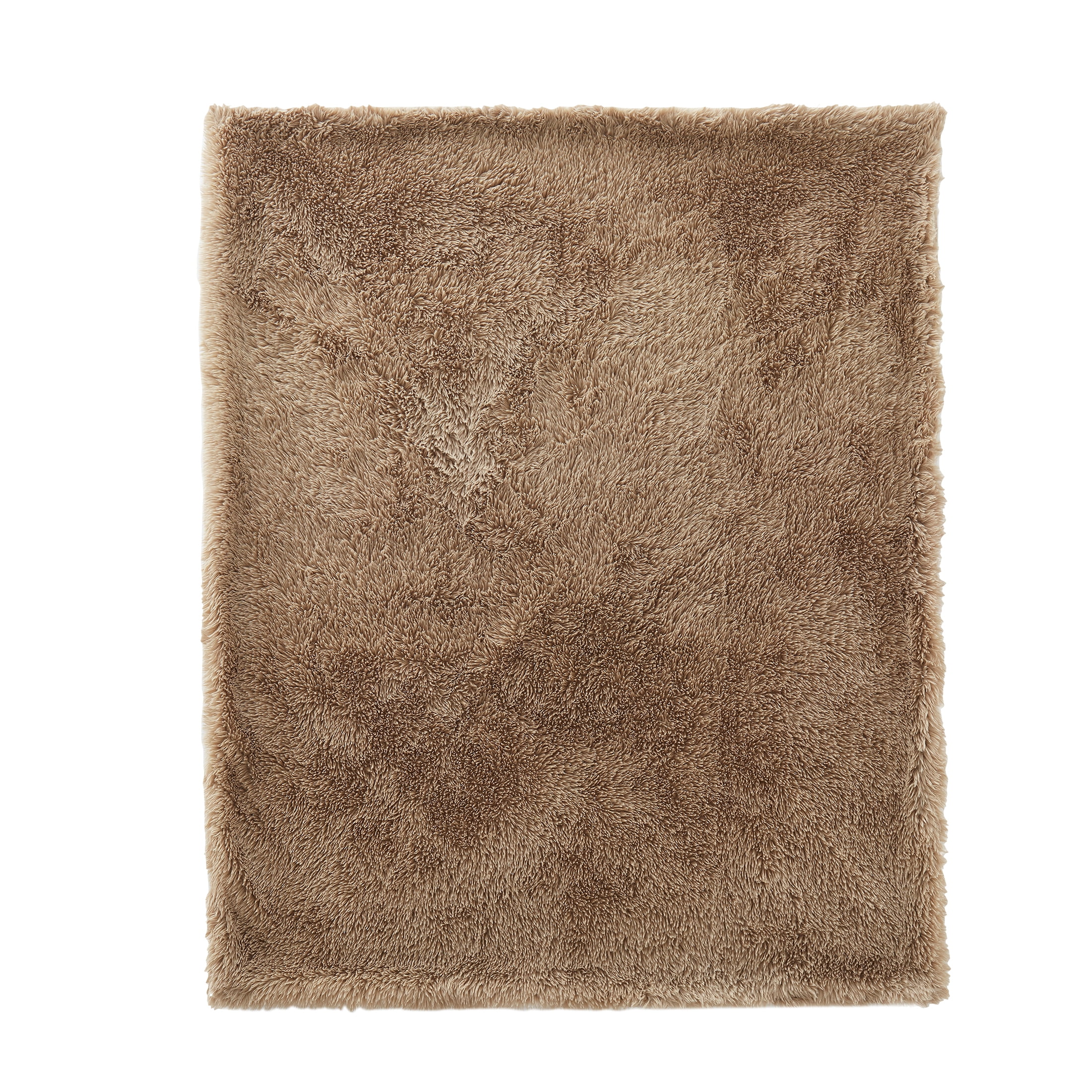 My Texas House Angel High Pile Faux Fur Throw Blanket, Brown Rice ...