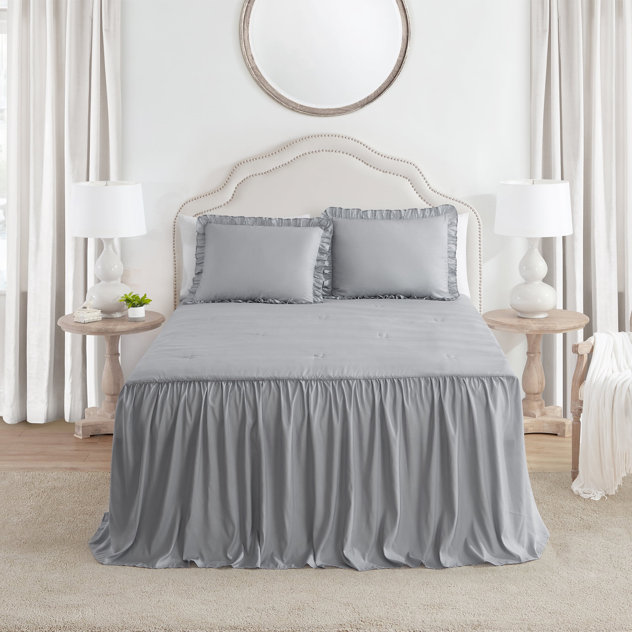 My Texas House Angelina Draping Ruffle Polyester 3-Piece Bedspread Set ...