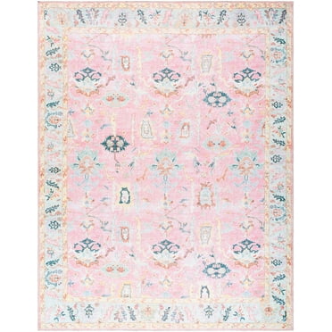 My Texas House Charlotte 9' X 13' Natural Pink Floral Area Rug ...