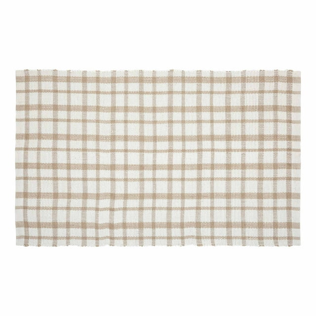 My Texas House Beige Plaid Indoor/Outdoor Layering Rug, 24" x 38 ...