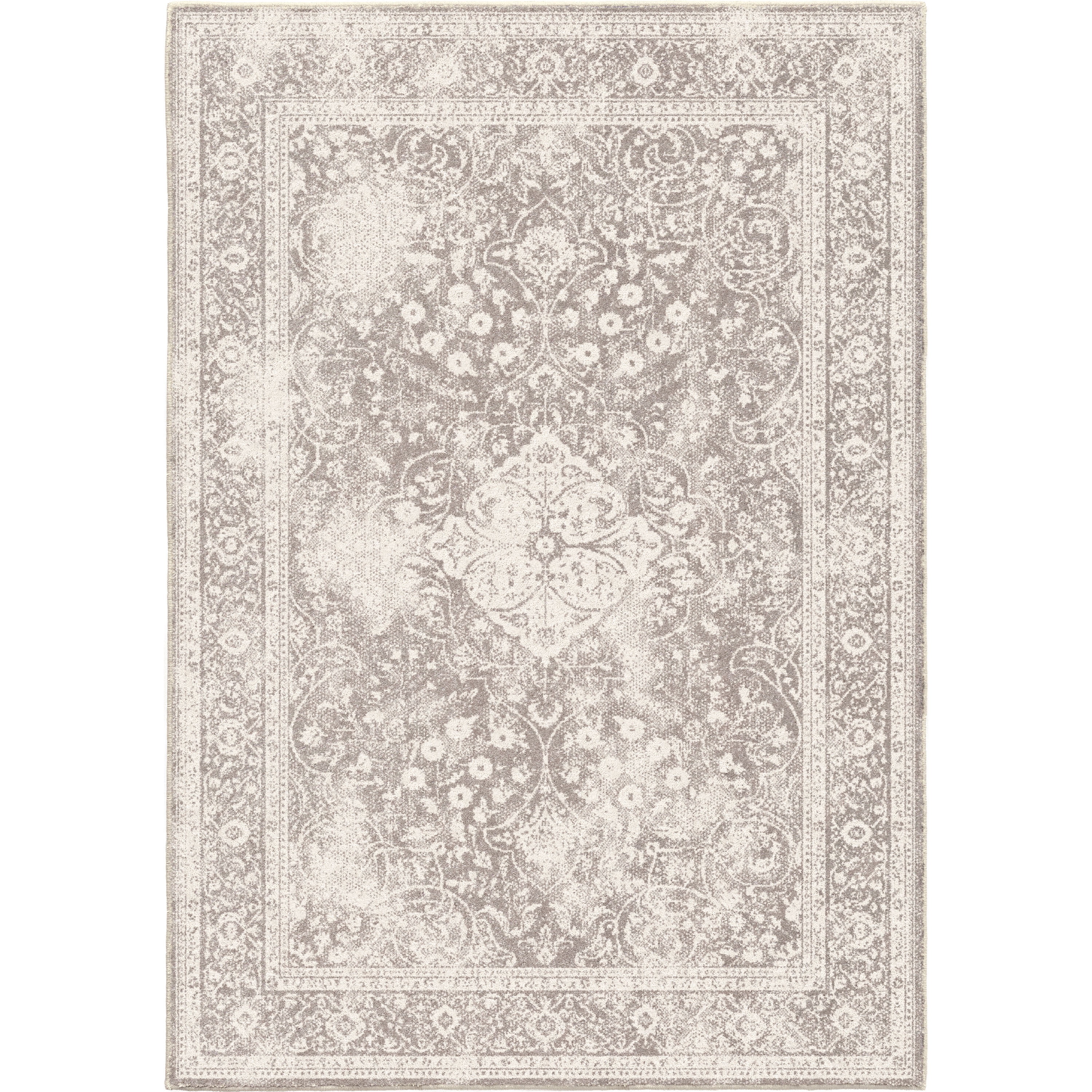 My Texas House Belmont 5'2" X 7'6" Gray Floral Indoor/Outdoor Area Rug ...