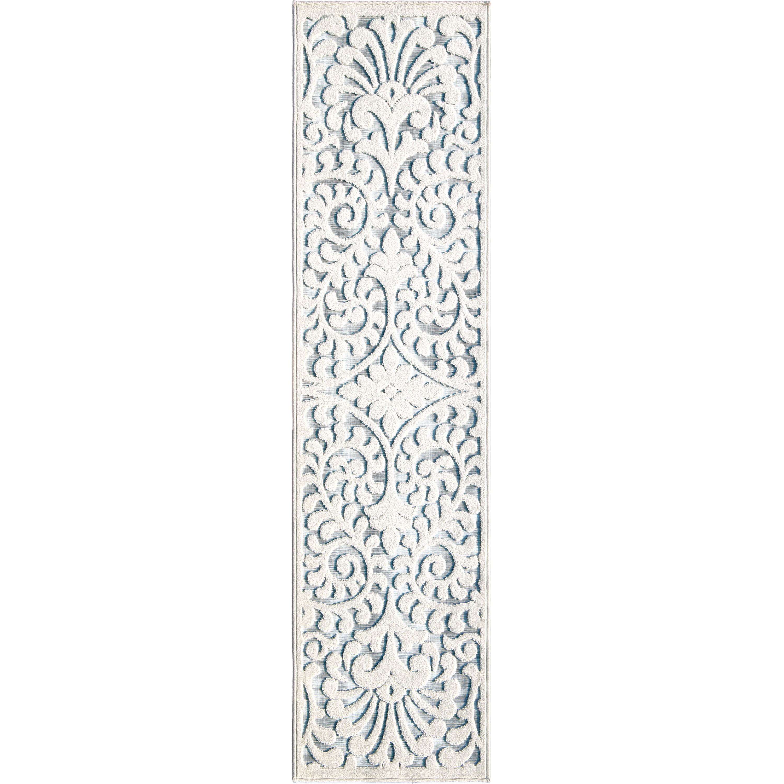 My Texas House Bluebonnets 1'1" X 18' Runner Natural Blue Floral ...