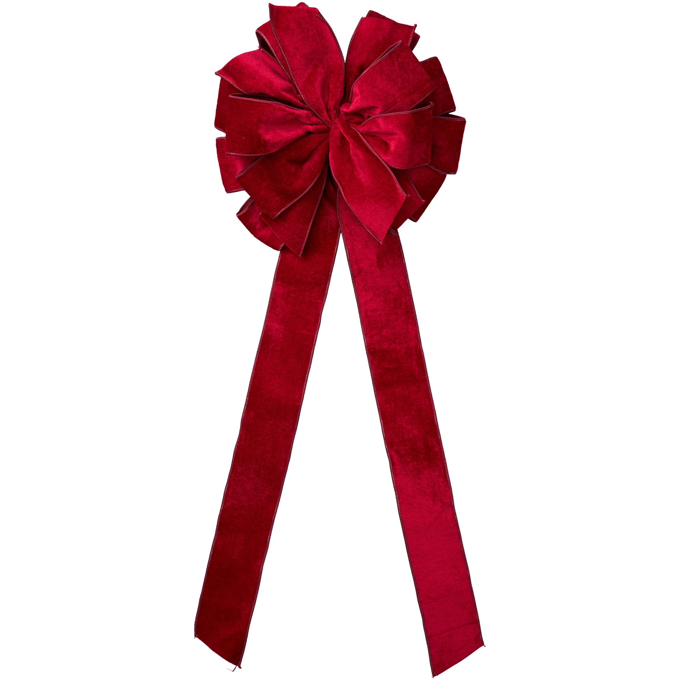 My Texas House Burgundy Velvet Tree Topper Bow, 28 in - Walmart.com