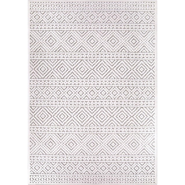 My Texas House Cheyenne 5'2" X 7'6" Natural Gray Geometric Area Rug ...
