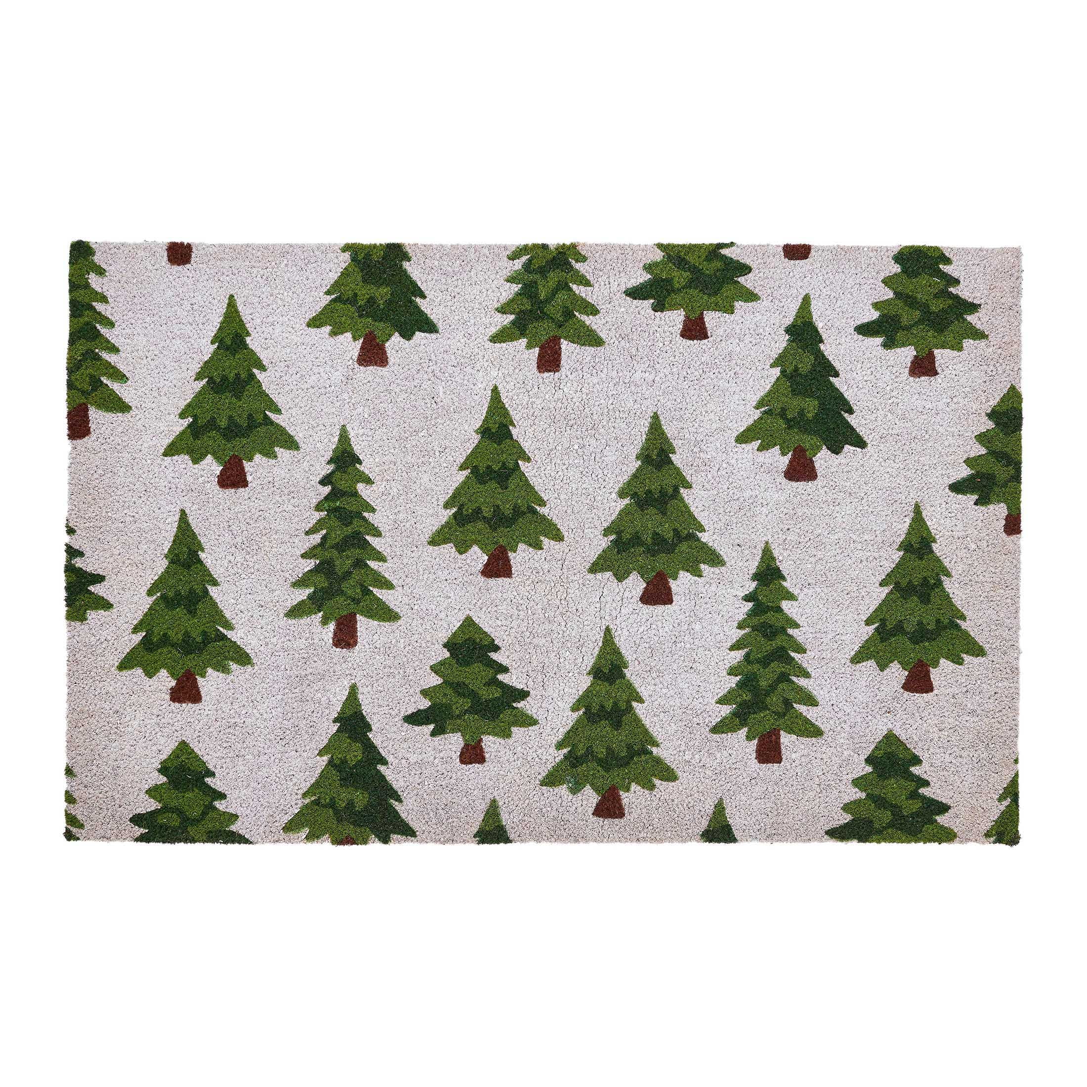 My Texas House Christmas Trees Outdoor Non-Slip Coir Front Door Mat 18 ...