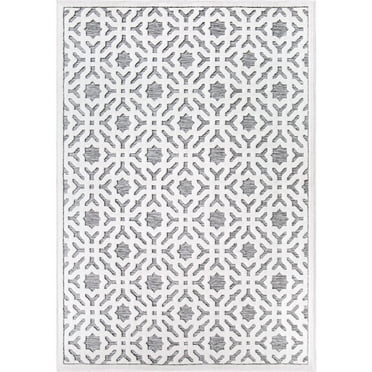 My Texas House Charlotte 5'2" X 7'6" Natural Gray Floral Area Rug ...