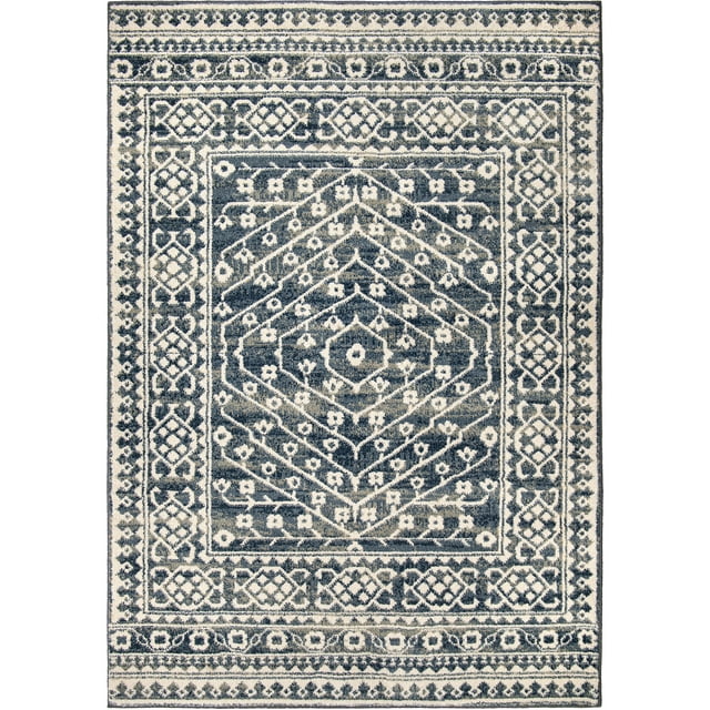 My Texas House Delilah 7'10" X 10'10" Blue Geometric Area Rug - Walmart.com