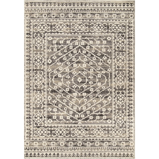 My Texas House Delilah 9' X 13' Light Grey Geometric Area Rug - Walmart.com