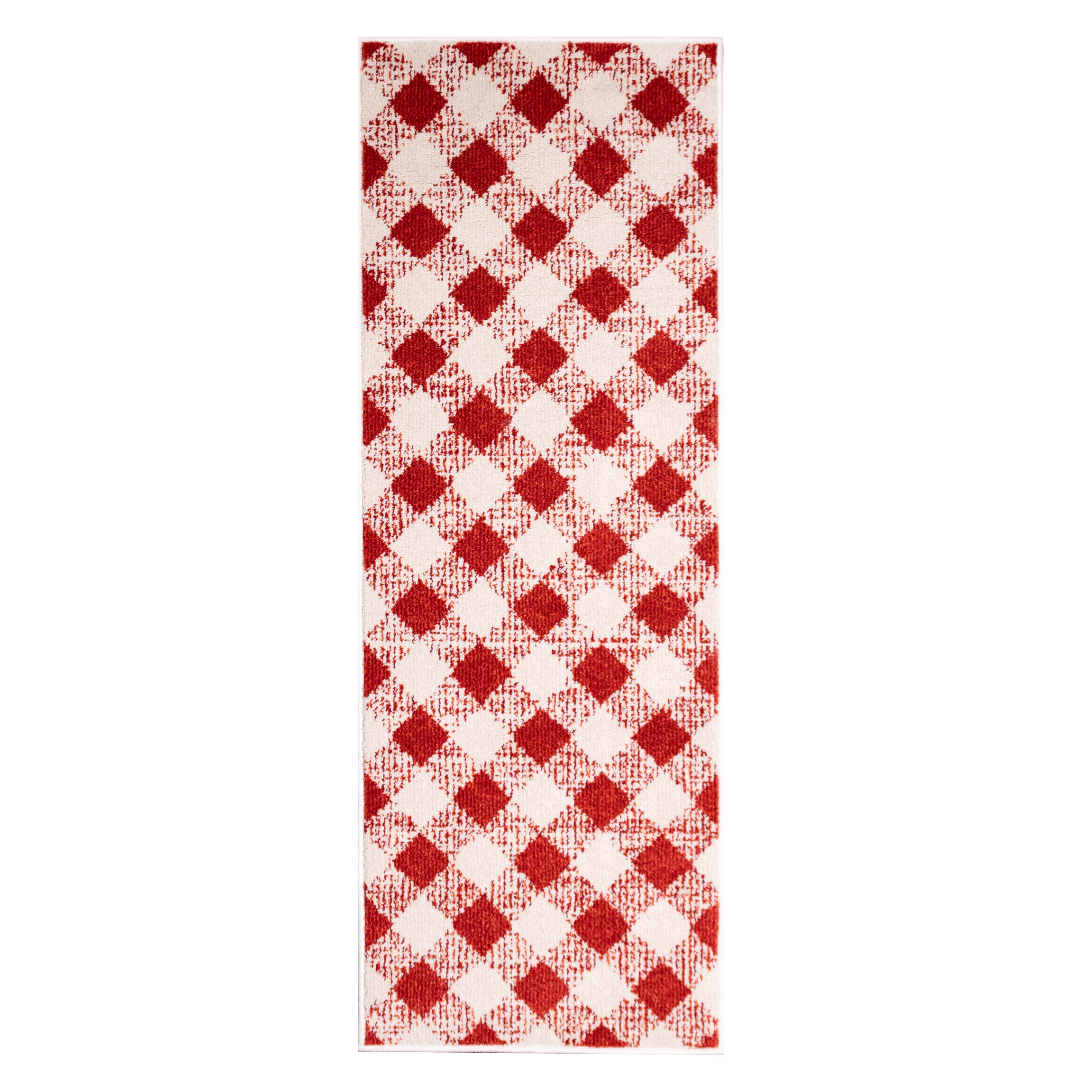 My Texas House Elmhurst 2" X 5'6" Runner Red Plaid Area Rug - Walmart.com