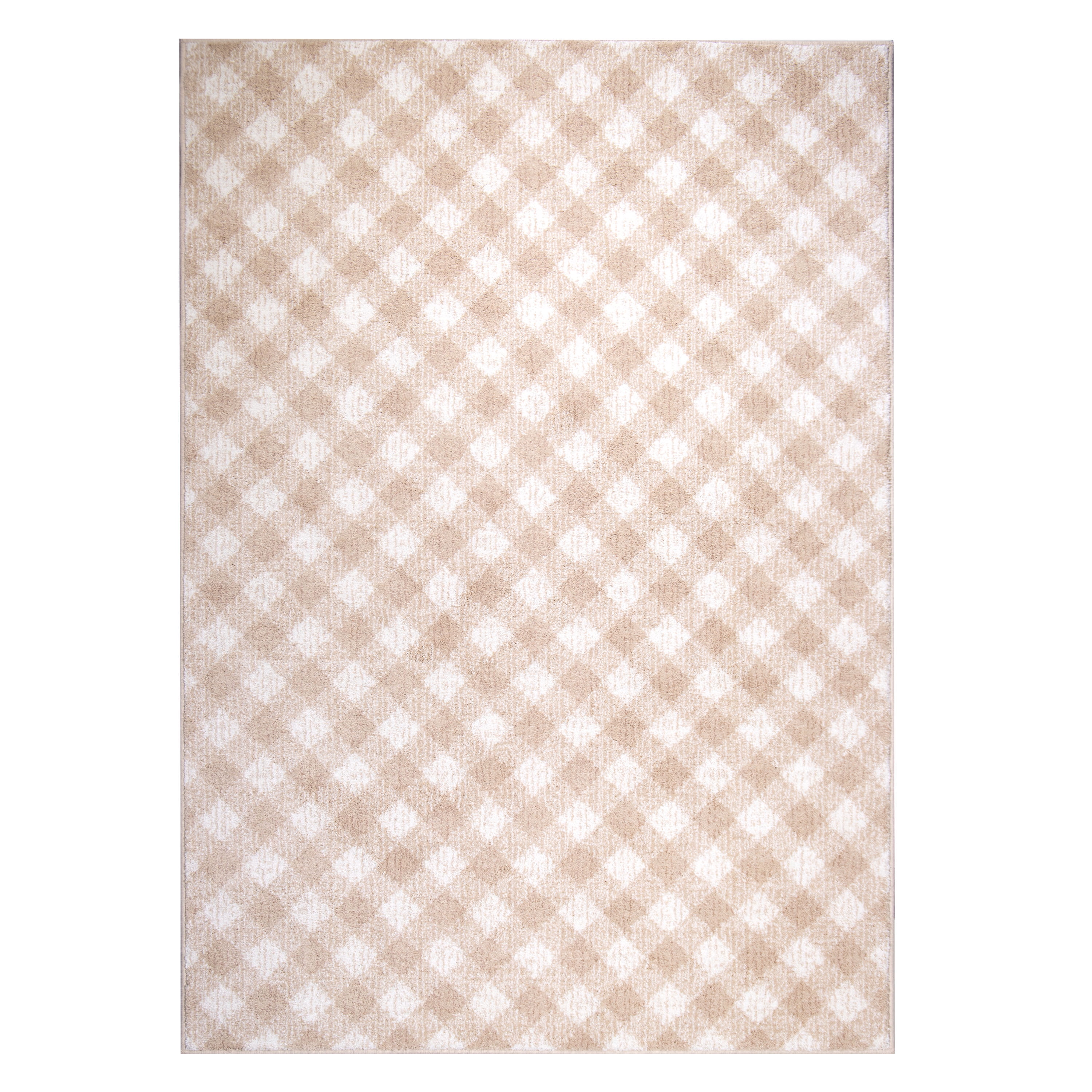 Free Shipping! My Texas House Elmhurst Beige Plaid Area Rug 53 x 76 ...