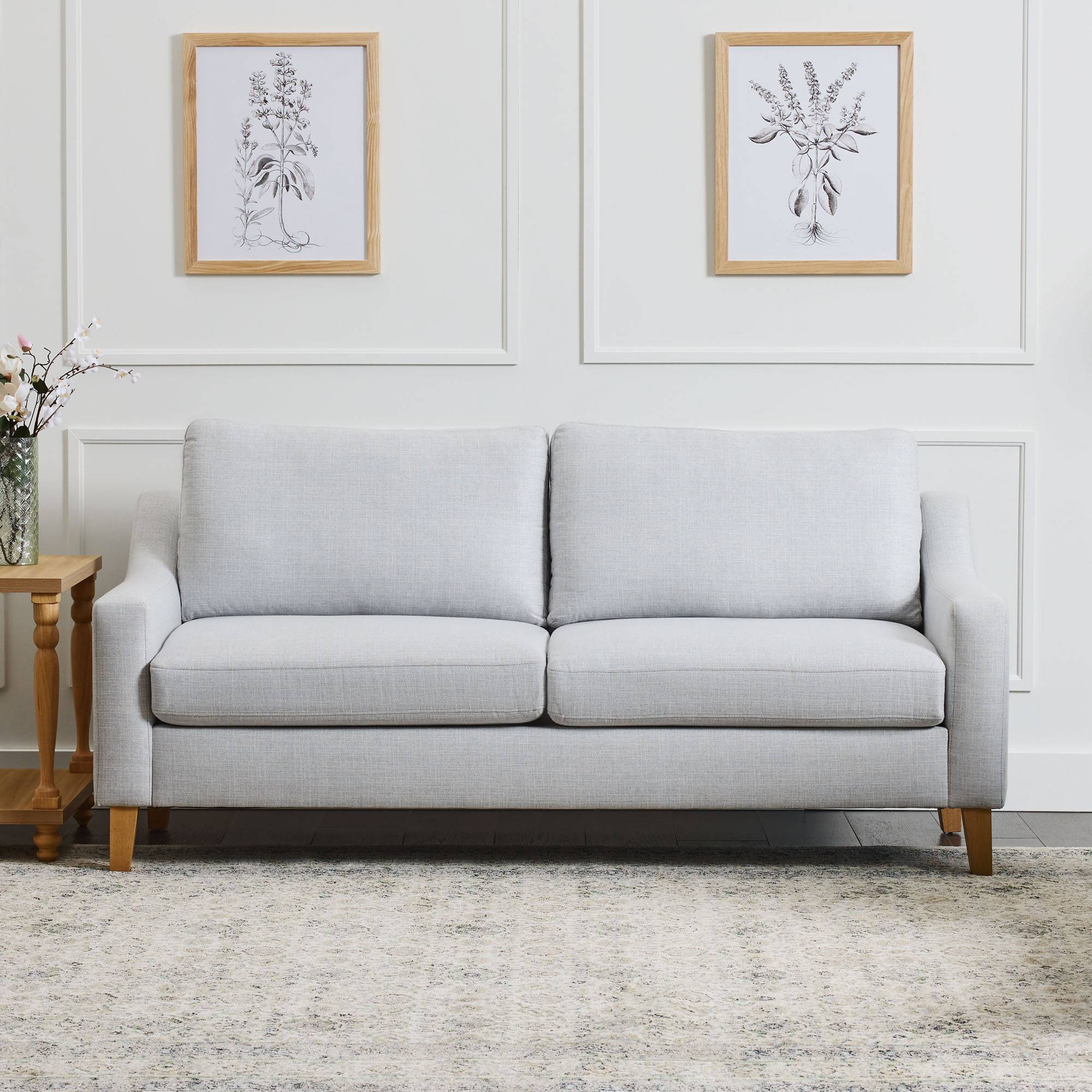 Grayson Sloped Arm Upholstered Sofa Grey - Walmart.com