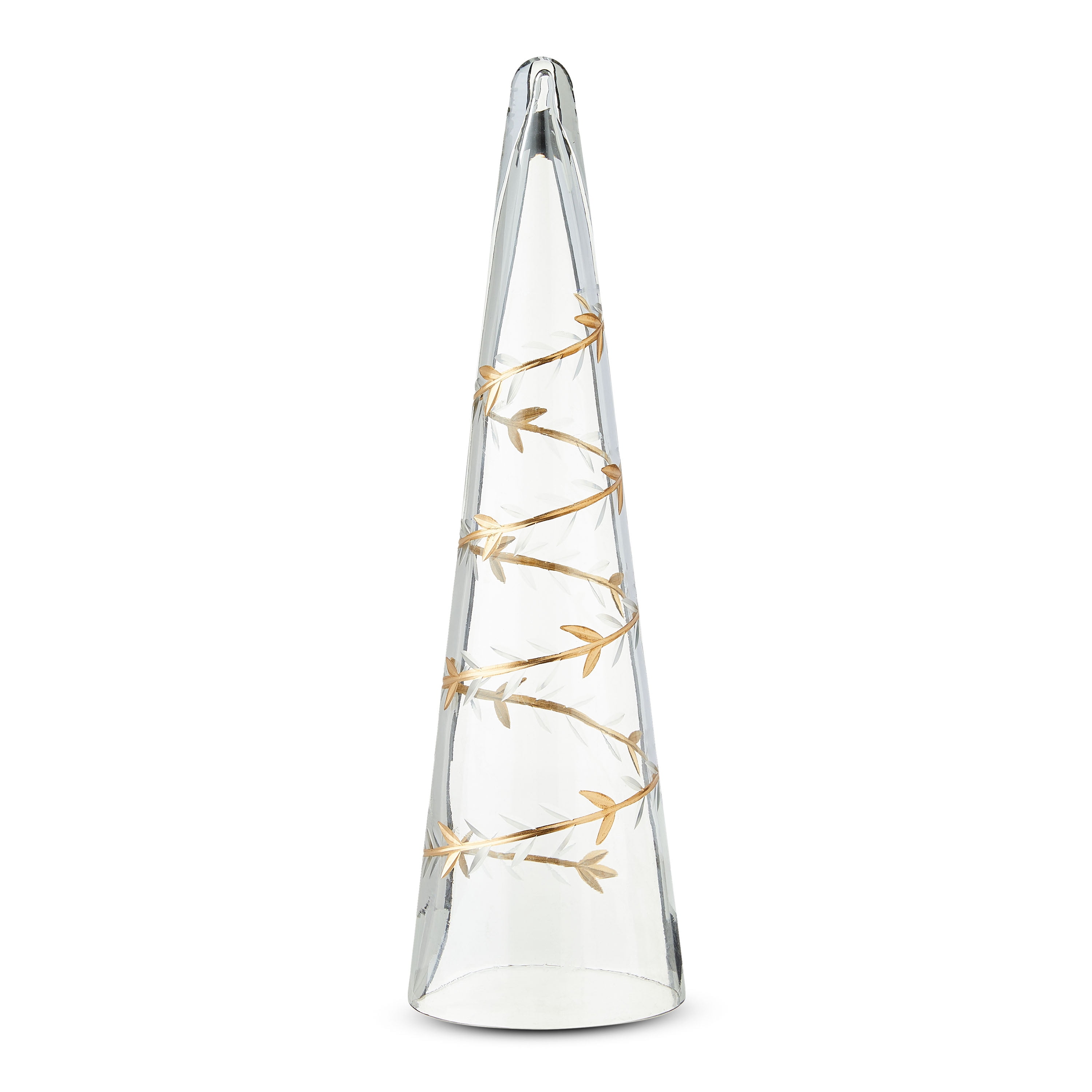 My Texas House Glass Cone Christmas Tabletop Decor, Gold, 14 in ...