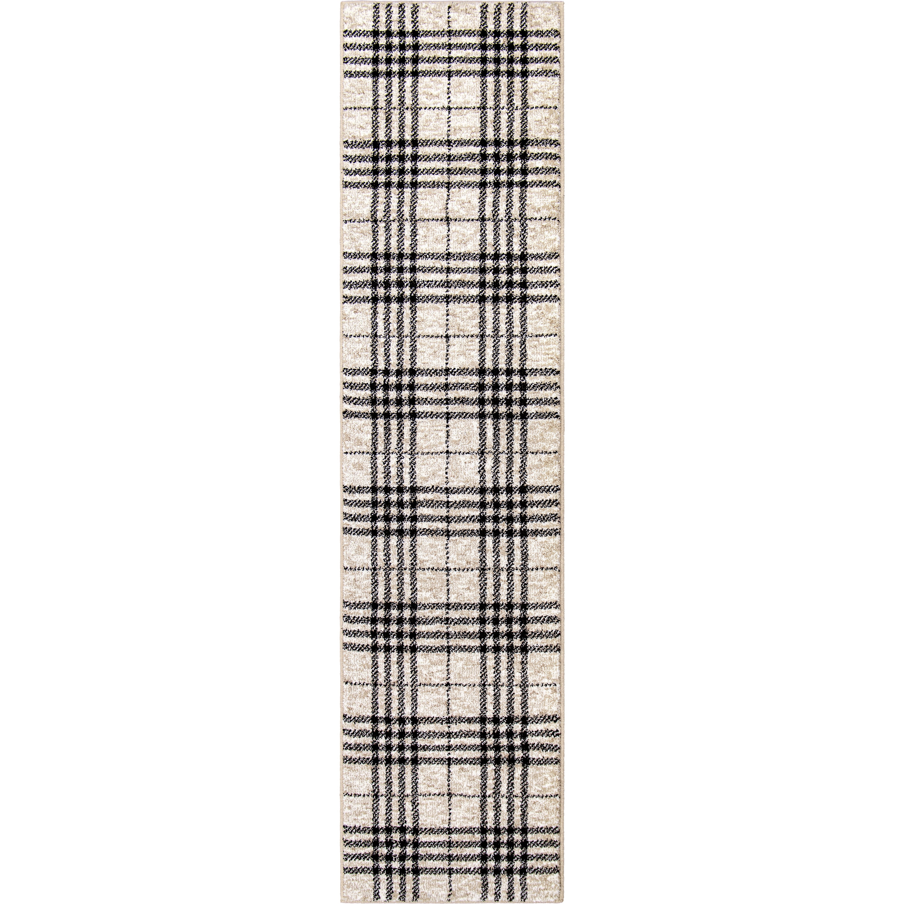 My Texas House Highlands 2' X 8' Runner Black Plaid Area Rug - Walmart.com