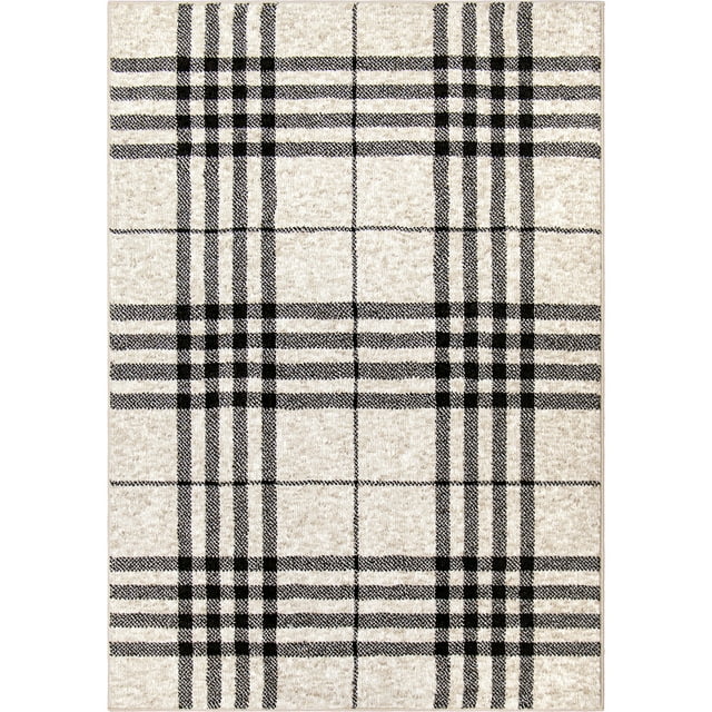 My Texas House Highlands 8' X 10' Black Plaid Area Rug - Walmart.com