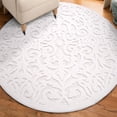 My Texas House Lady Bird 6'5" Round Natural Damask Outdoor Rug ...