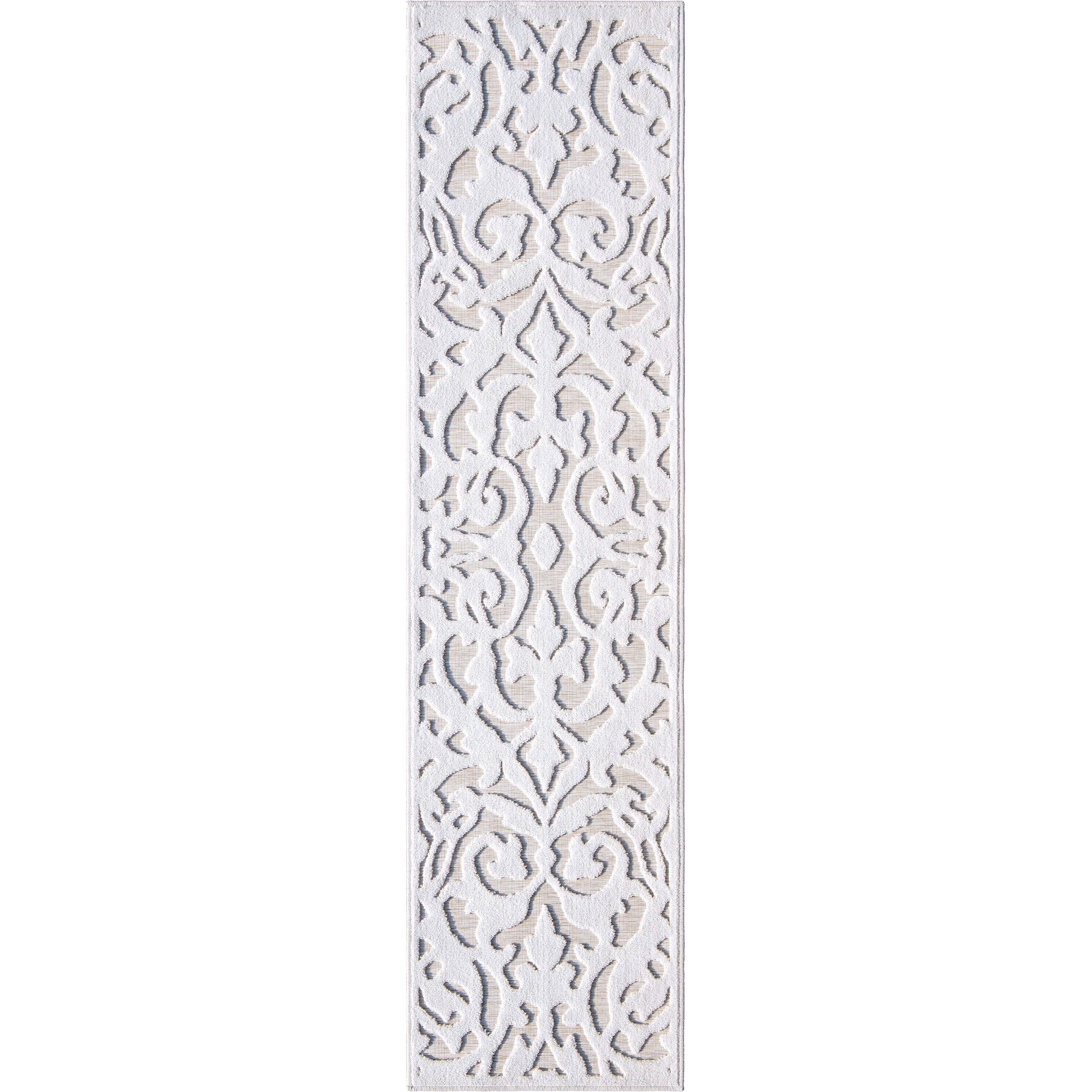 My Texas House Lady Bird 1'11" X 12' Runner Driftwood Damask Outdoor ...