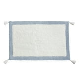 My Texas House Light Blue Border Cotton Bath Rug with Tassels, 20" x 30 ...