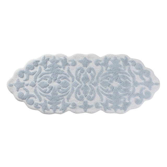 My Texas House Mallory Blue Medallion Cotton Tufted Bath Rug Runner, 24 ...