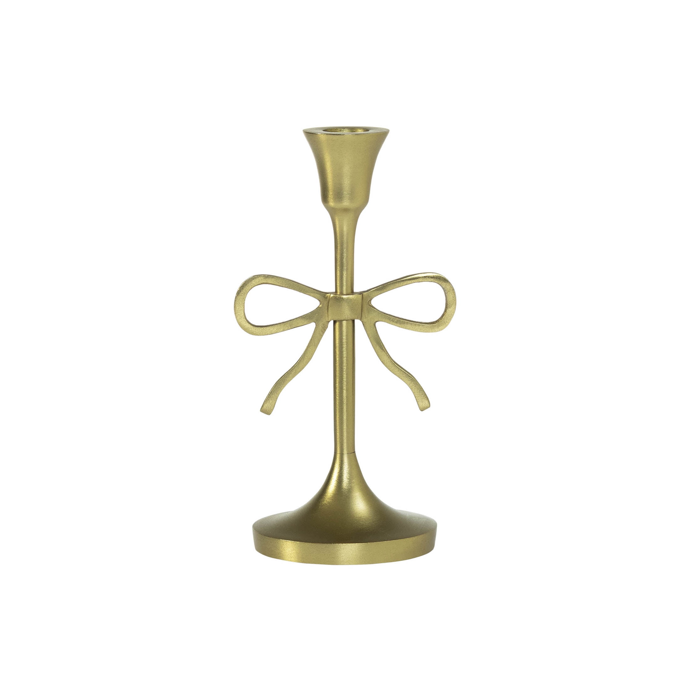 My Texas House Metal Bow Taper Candle Holder, 8", Gold - Walmart.com