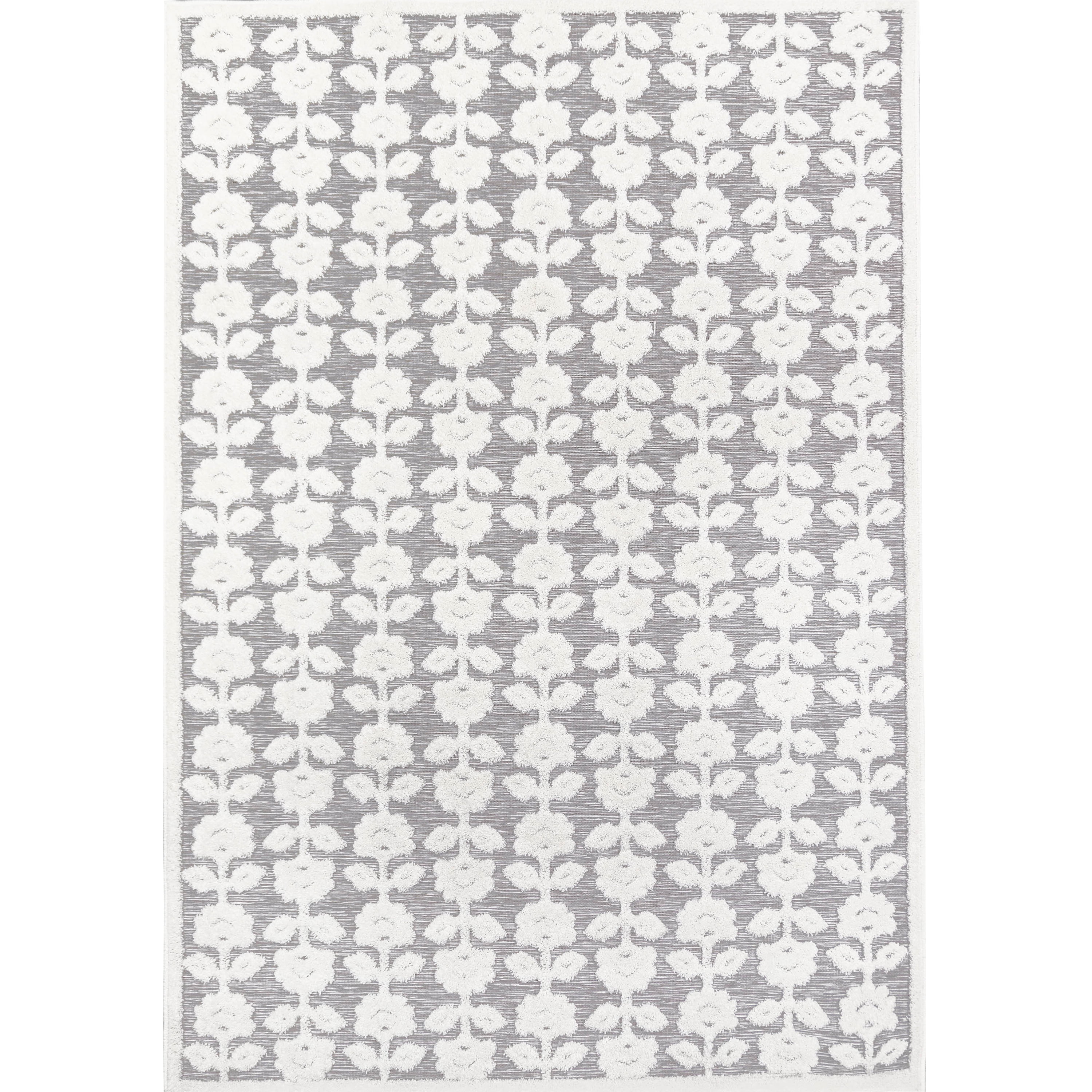 My Texas House Poppy 2' x 3' Grey Floral Indoor/Outdoor Area Rug ...