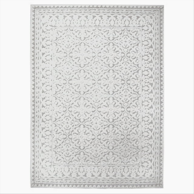 My Texas House Ryland 2' x 3' Grey Medallion Indoor/Outdoor Area Rug ...