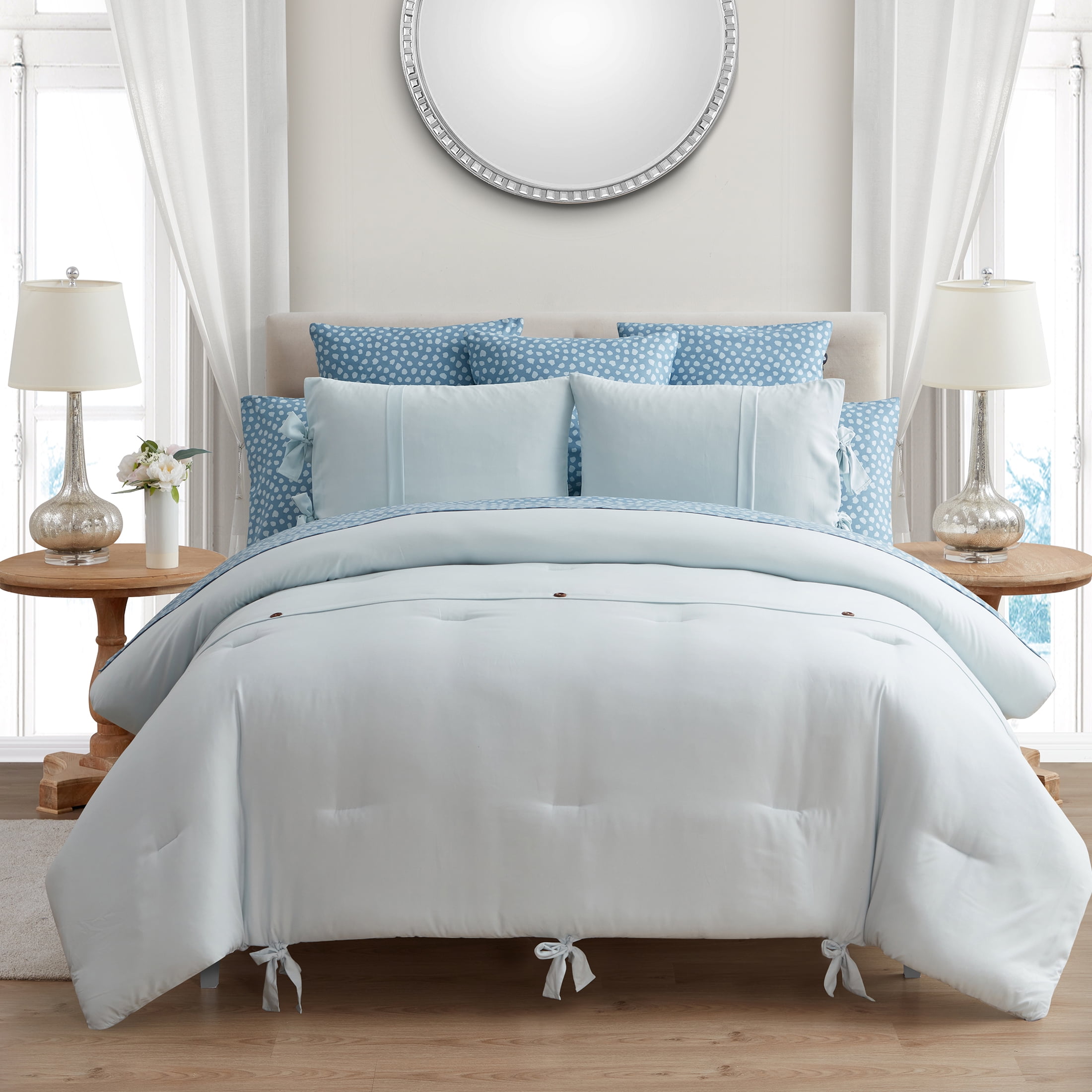 Free Shipping! My Texas House Serena 10-Piece Light Blue Comforter ...