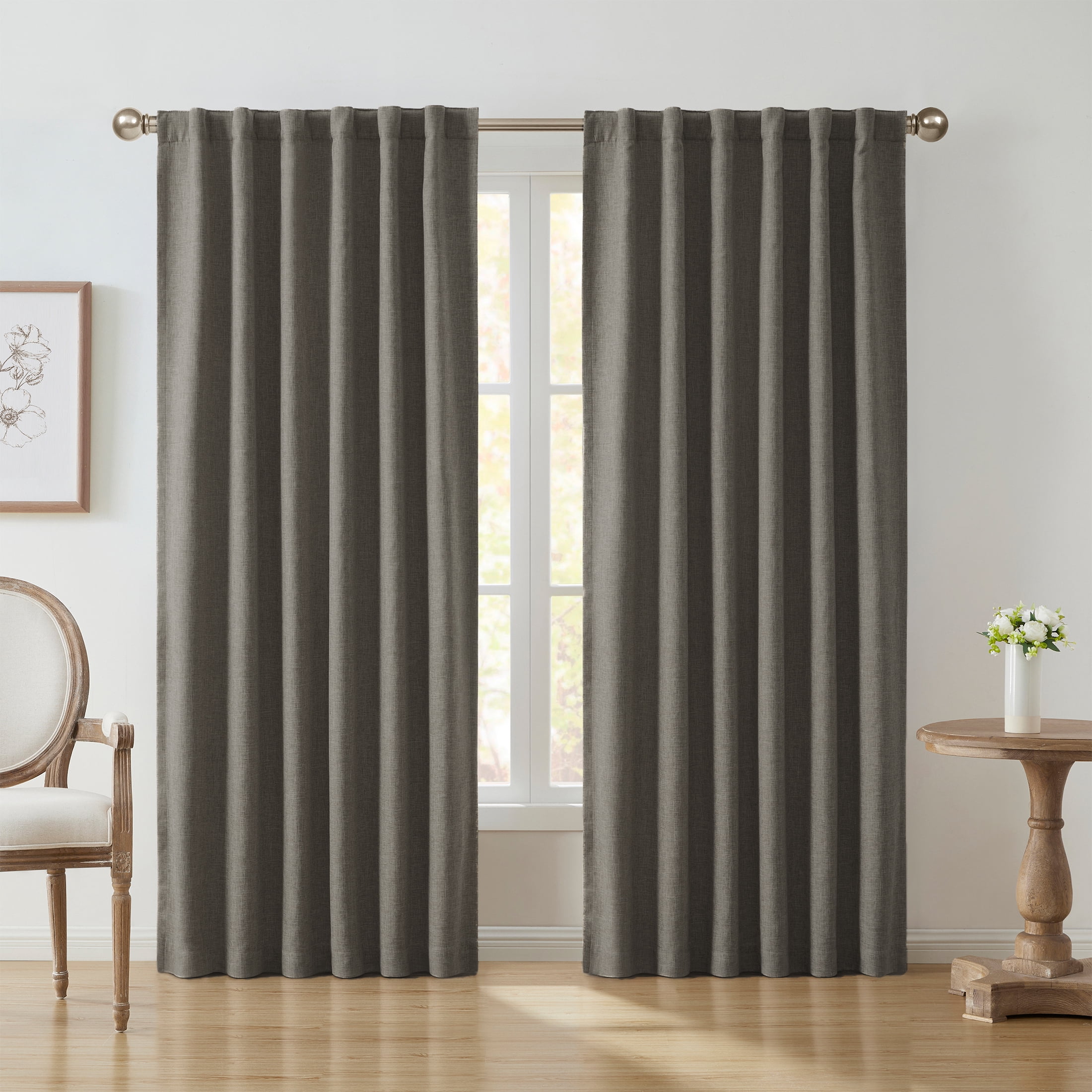 My Texas House Solid Steeple Gray Rod Pocket Back Tab Blackout Curtain ...