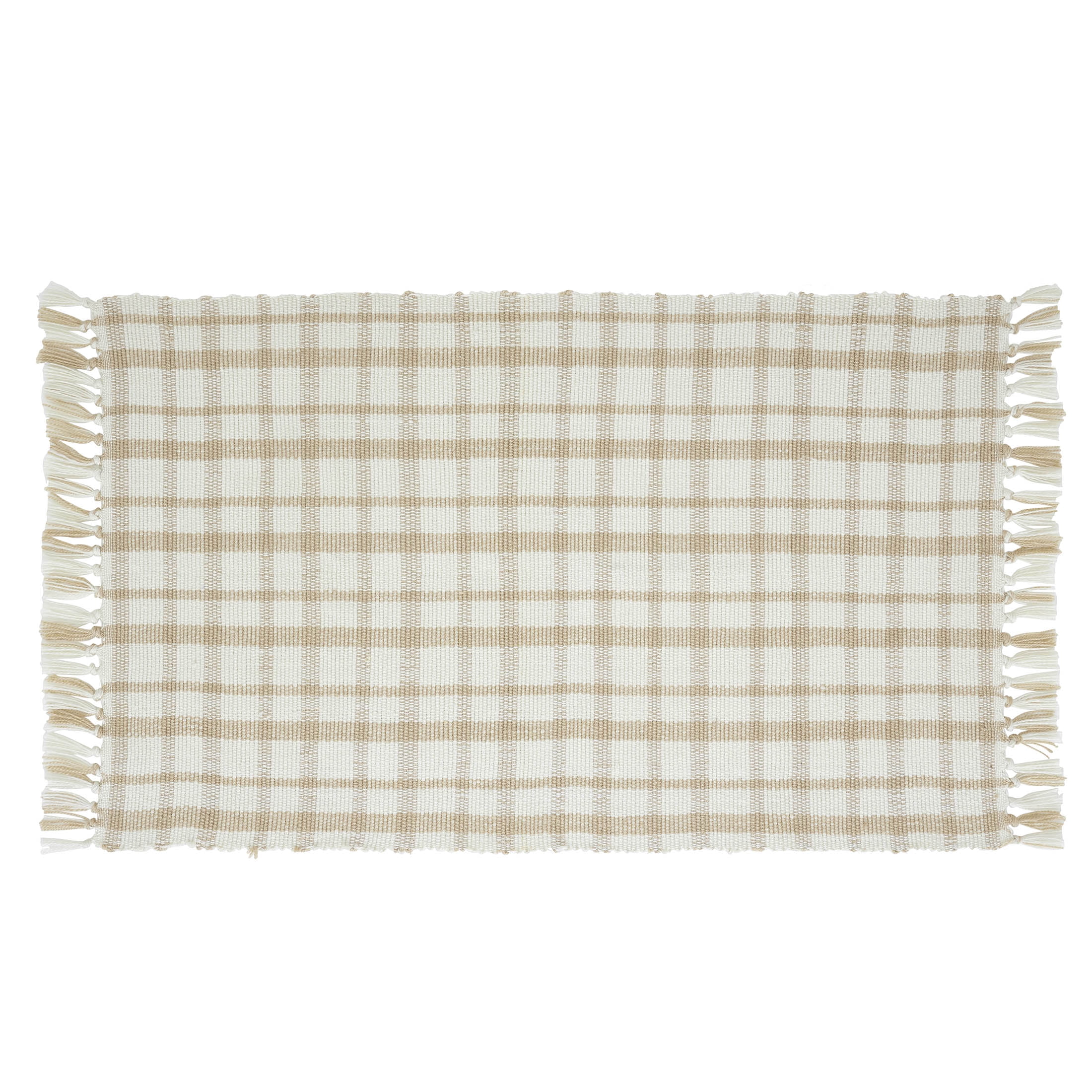 My Texas House Tan Plaid Indoor/Outdoor Layering Rug, 24" x 38 ...