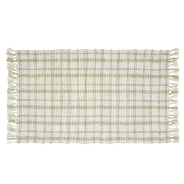 My Texas House Tan Plaid Indoor/Outdoor Layering Rug, 24" x 38 ...
