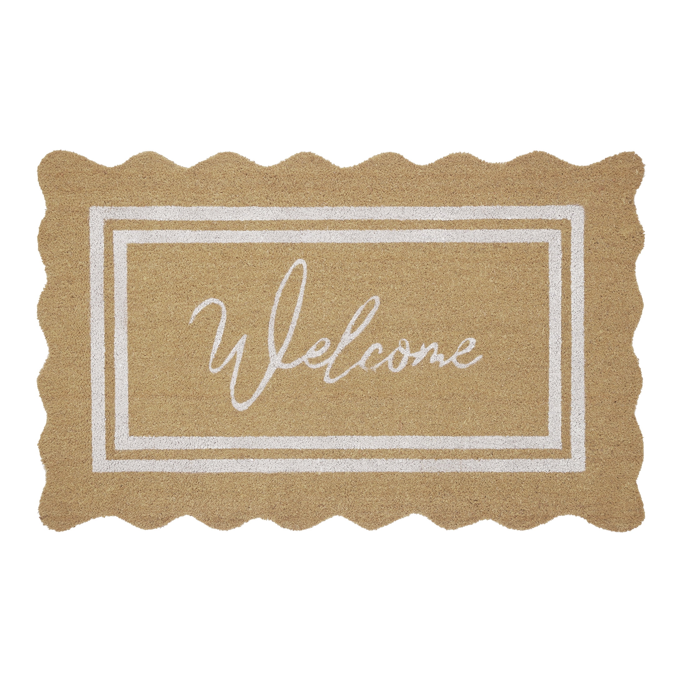 My Texas House Welcome Natural Scalloped Edge and Border Outdoor Coir ...