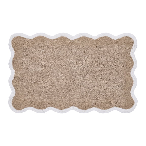 VCNY Home Scallop Taupe Cotton Bath Rug, 20" x 32" - Walmart.com