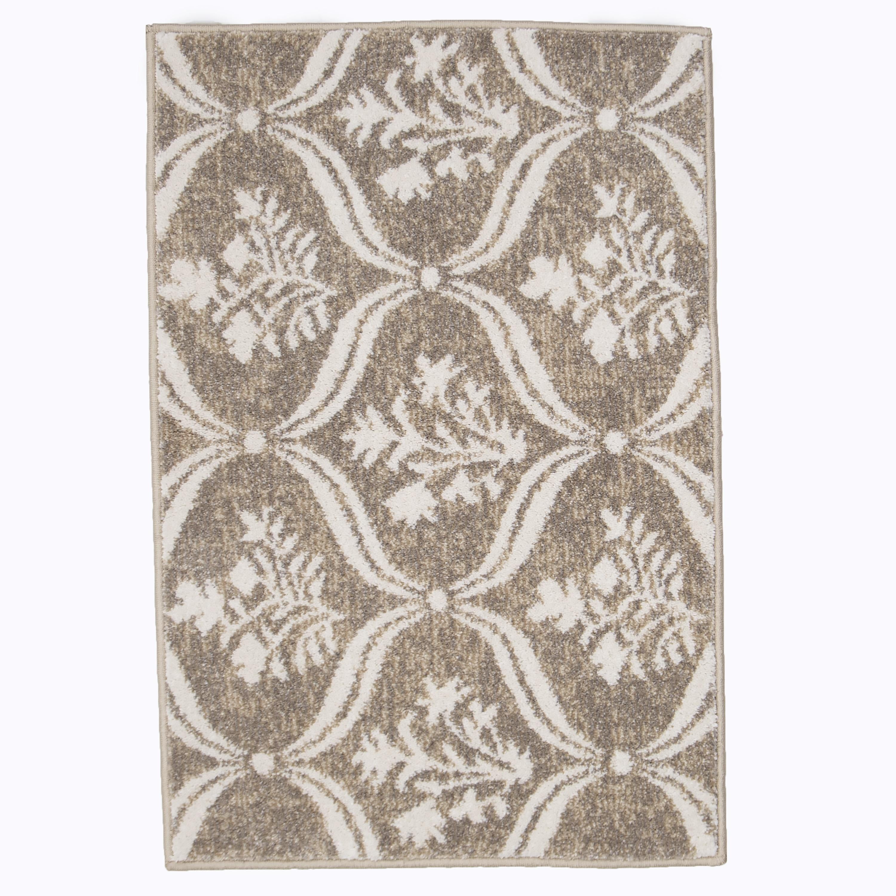 My Texas House Willow 2' x 5'6" Taupe Grey Floral Indoor Area Rug ...