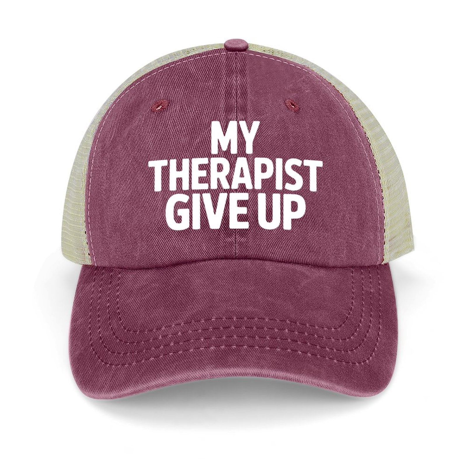 My Therapist Gave Up Wine Red Hat Adjustable Funny Fashion Unisex ...