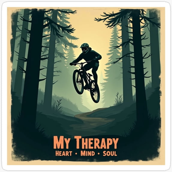 My Therapy Mountain Biking Adventure Poster Sticker Phone Decal Water ...