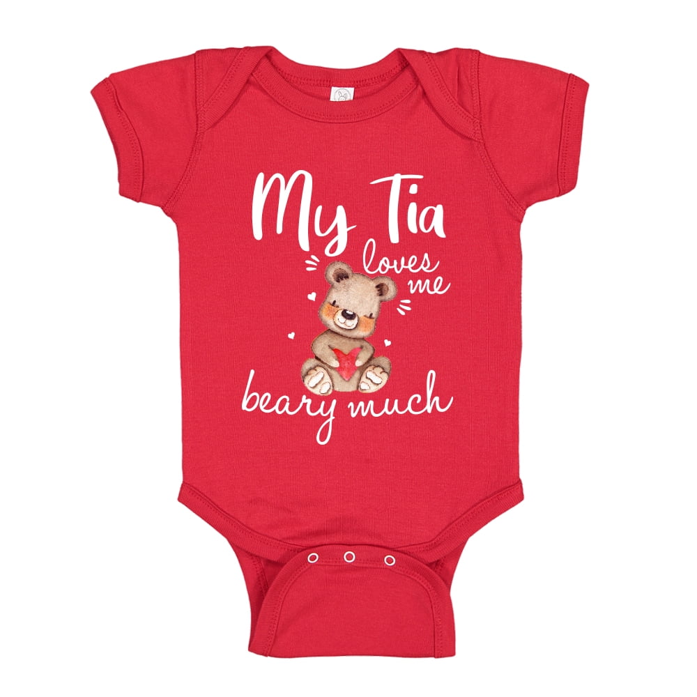 My Tia Loves Me Beary Much Baby Bodysuit One Piece 18 mo Red - Walmart.com