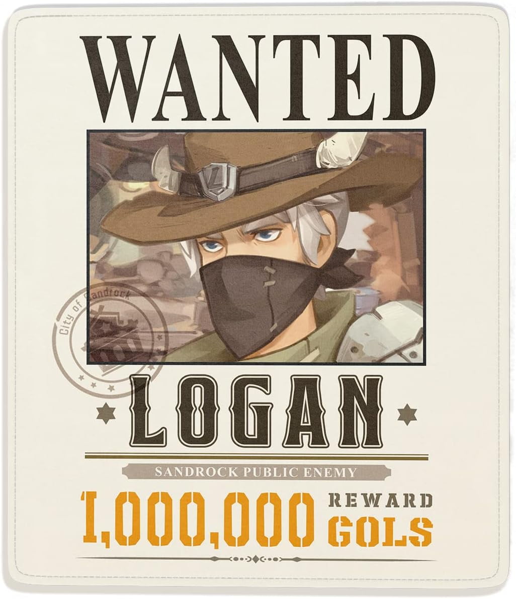 My Time at Sandrock Desk mat, Logan Wanted Poster Mouse Pad Gaming ...