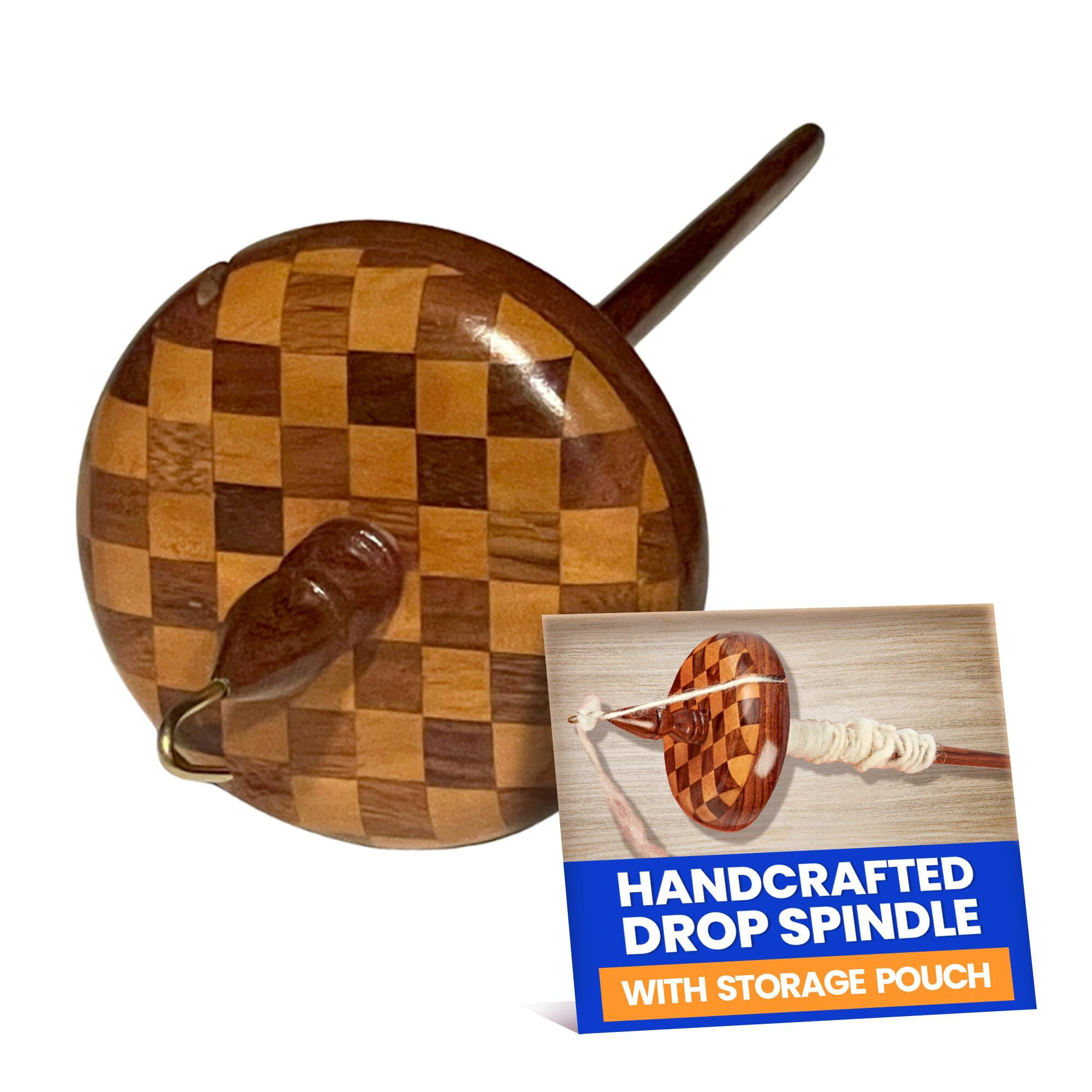 My Two Ladies Top Whorl Drop Spindle Kit - Orange Pouch - Walmart.com