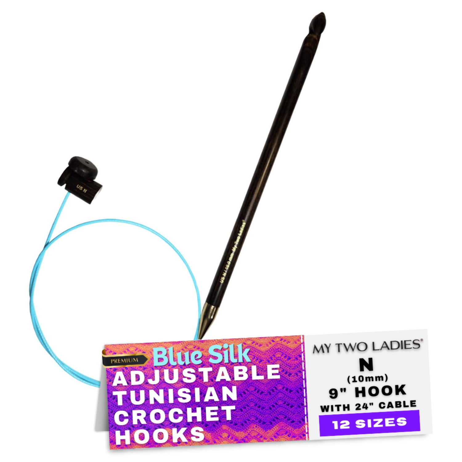 Blue Silk | Tunisian Adjustable Crochet Hooks | 12 Sizes - Walmart.com