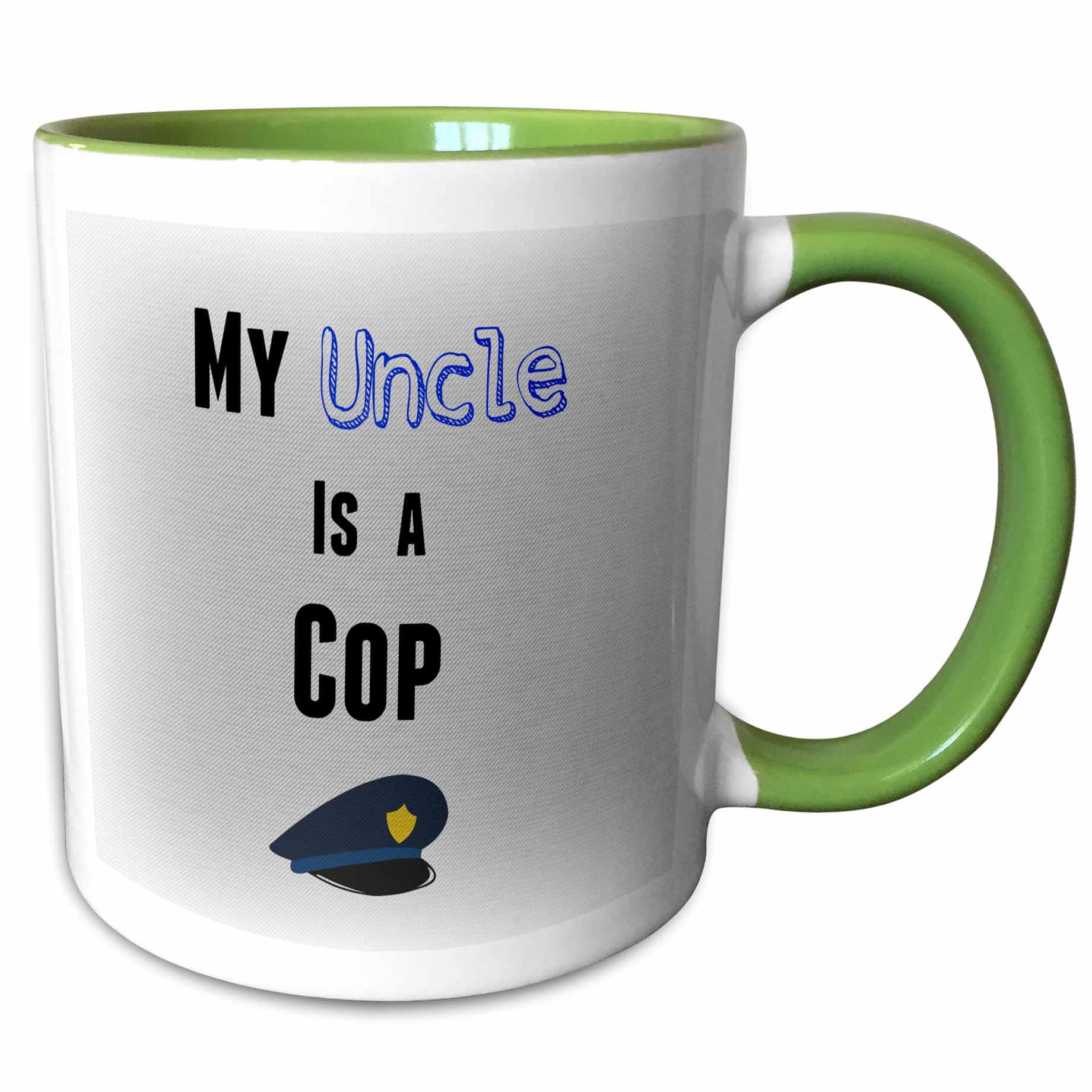 3drose, My Uncle Is a Cop Phrase Blue with Grey Background, 11oz Two ...
