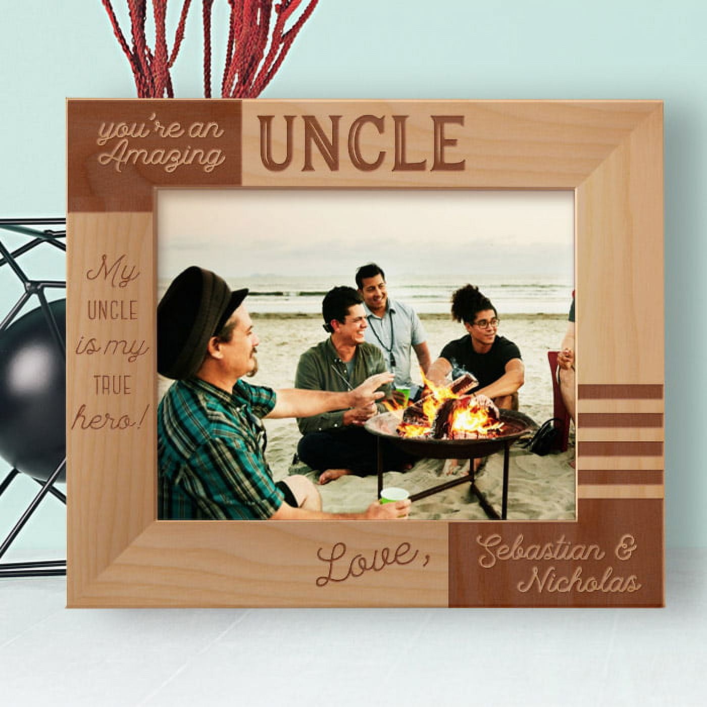 My Uncle Is My True Hero Personalized Wooden Frame-10" x 8" Brown ...