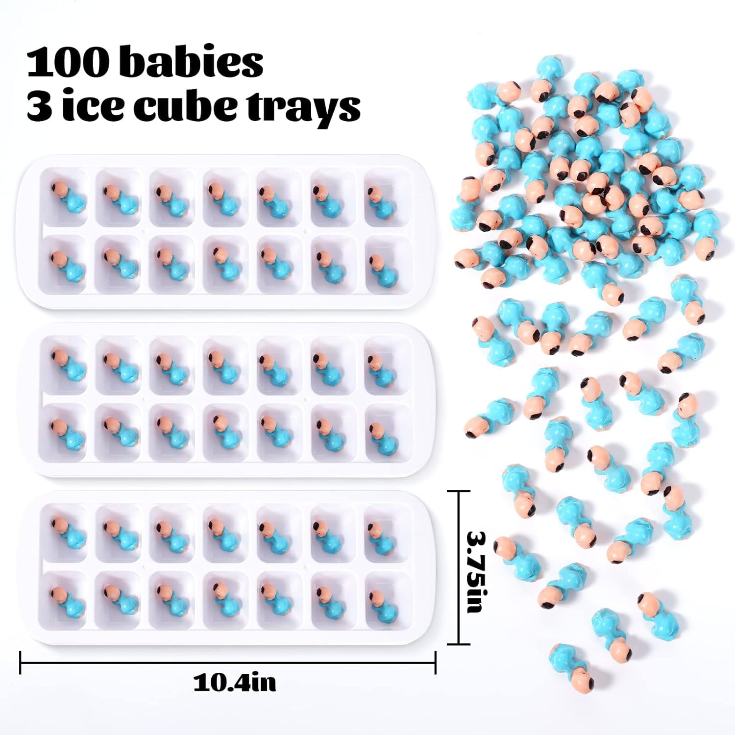 My Water Broke Baby Shower Game With 100 Mini Plastic Babies, 3 Ice ...