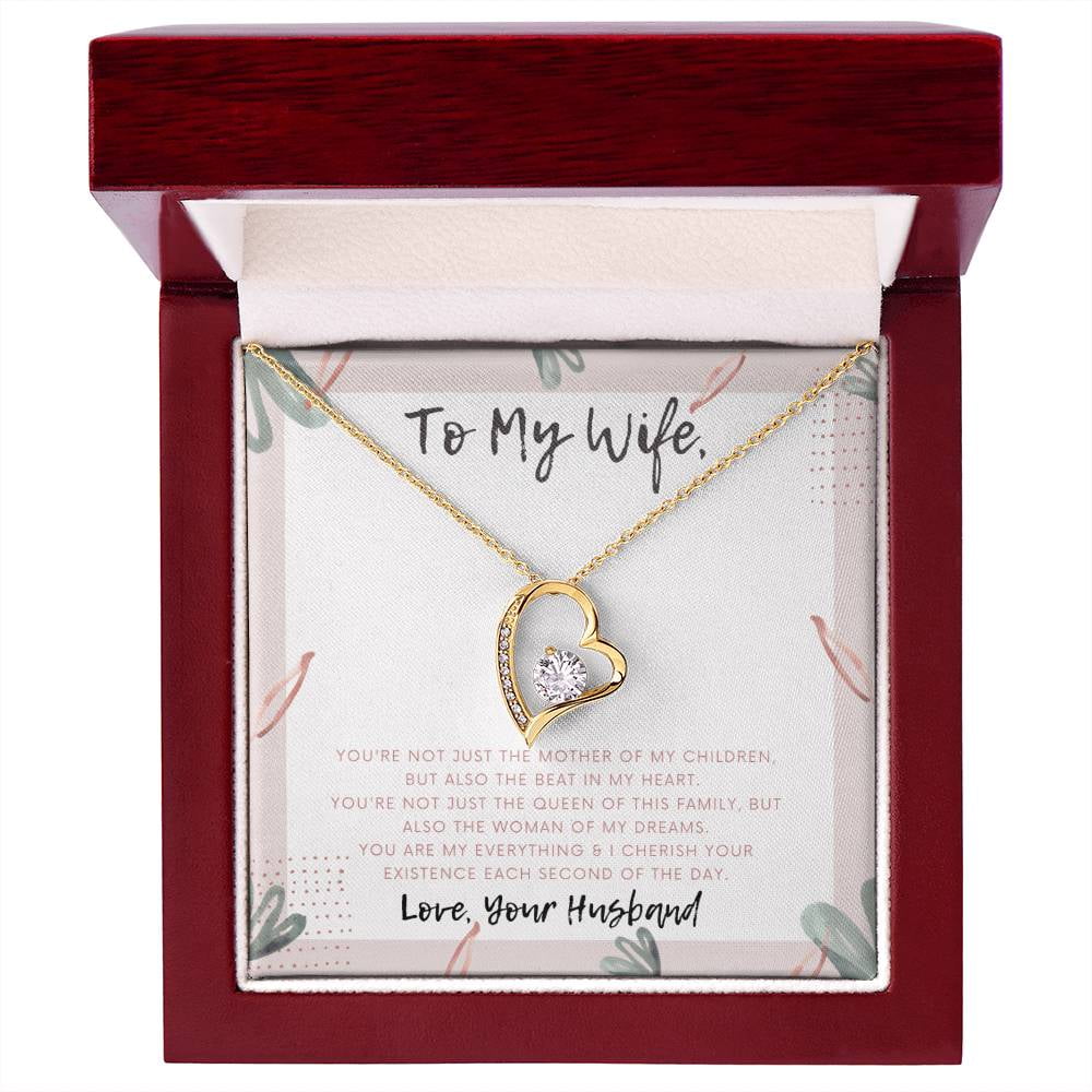 My Wife - I Cherish You - Forever Love Necklace - 14k White Gold/ 18K Yellow Gold - Gift Box ...