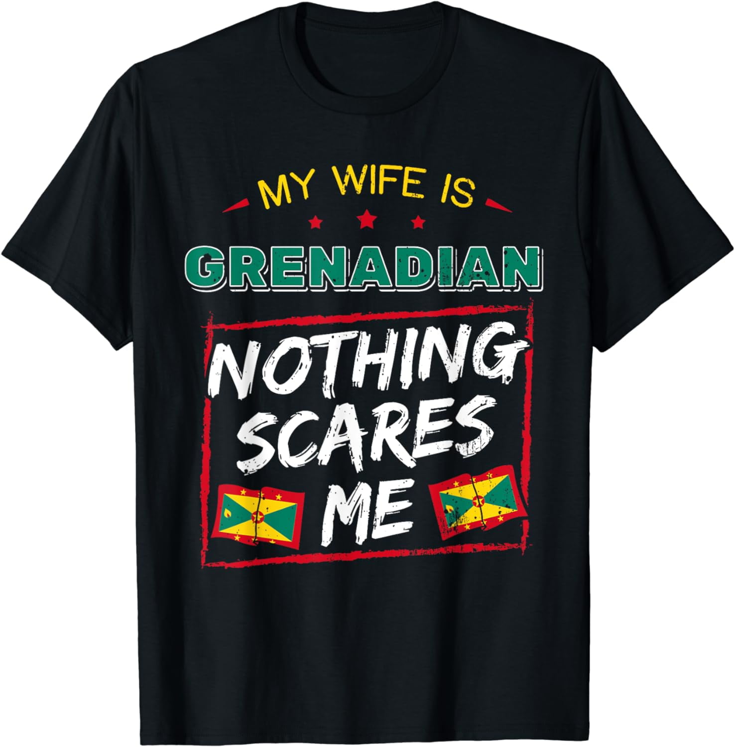 My Wife Is Grenadian Grenada Heritage Roots Flag Pride Proud T-Shirt ...