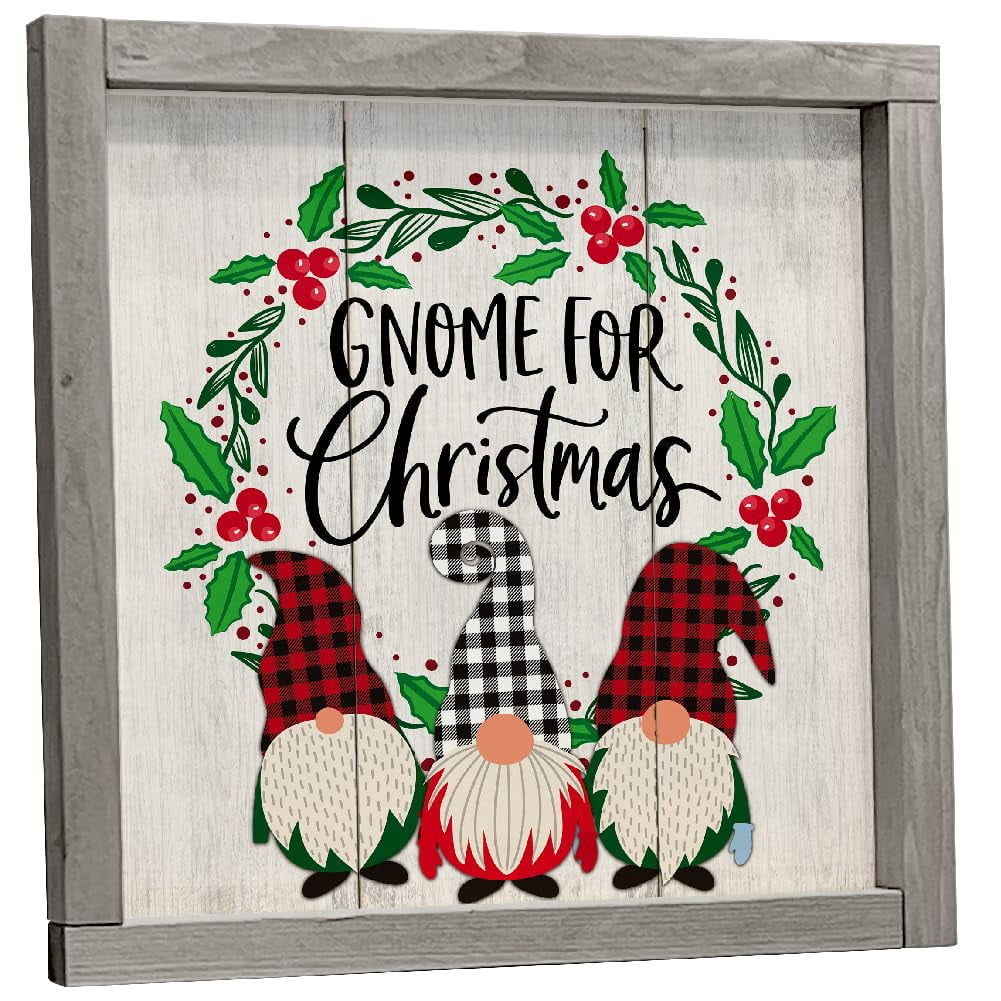 My Word! Gnome For Christmas 3 Gnomes - 12x12 Framed Christmas and ...